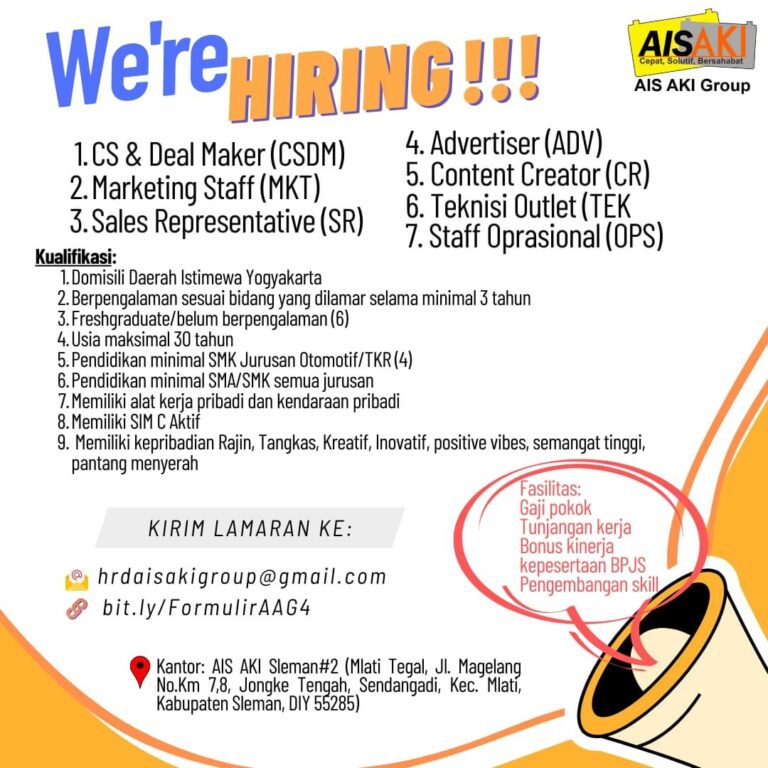 Karir - Ais Aki Group